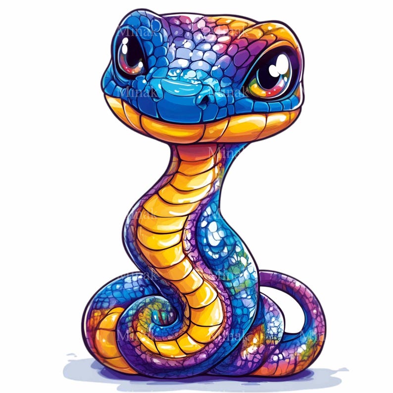 16 PNG Colorful Lizard Clipart, Exotic Reptile Rainbow Illustration - Etsy
