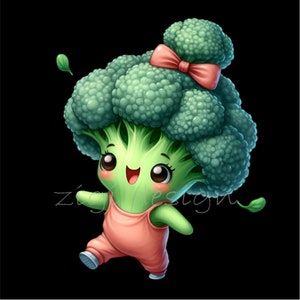 Broccoli Character PNG 12 Cute Cartoon Vegetable Clipart Whimsical Food ...