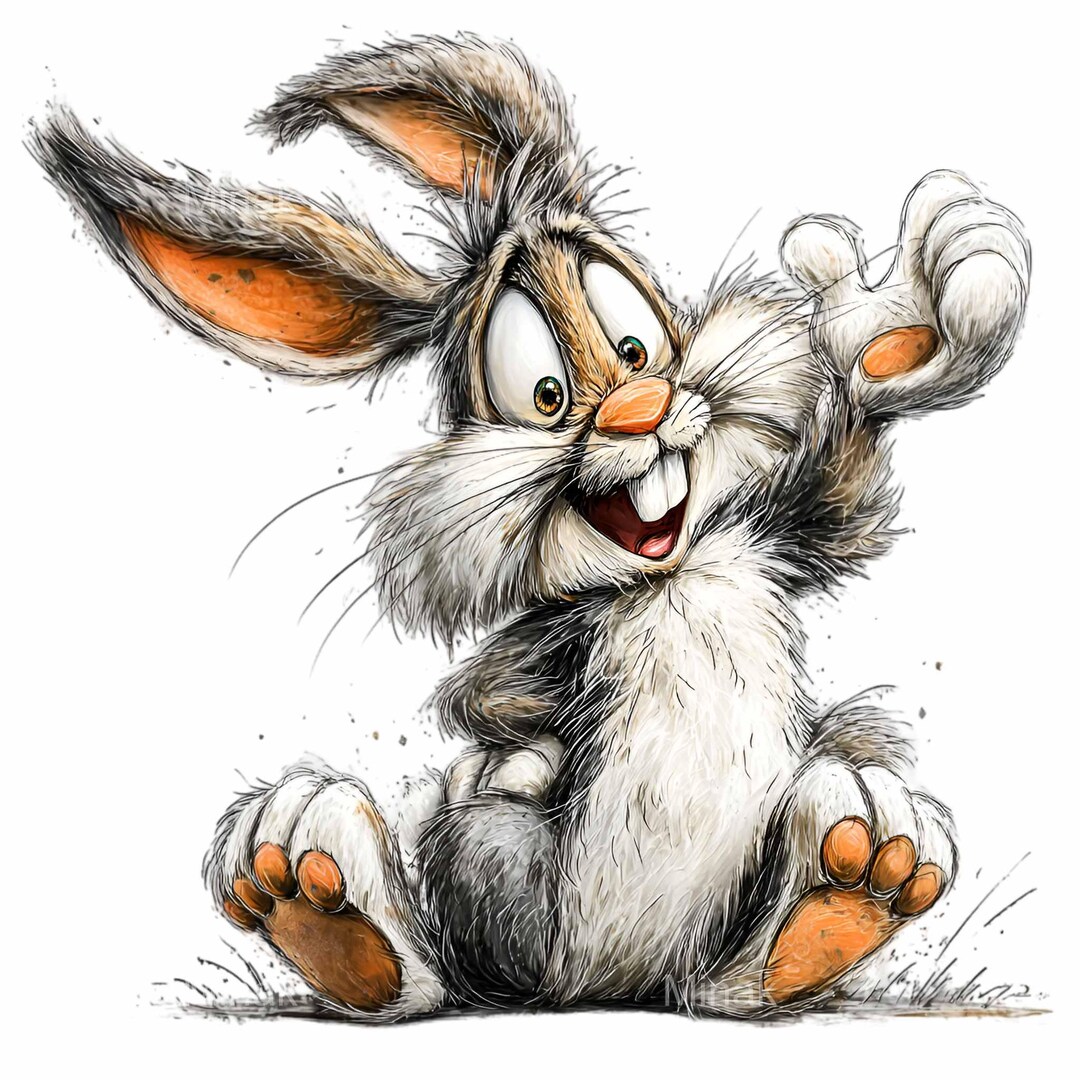 15 PNG Cartoon Bunny Clipart – Funny Rabbit PNG – Kids Crafts Digital ...