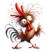 Funny Scruffy Rooster Clipart PNG - 10 Comical Cartoon Chicken With ...