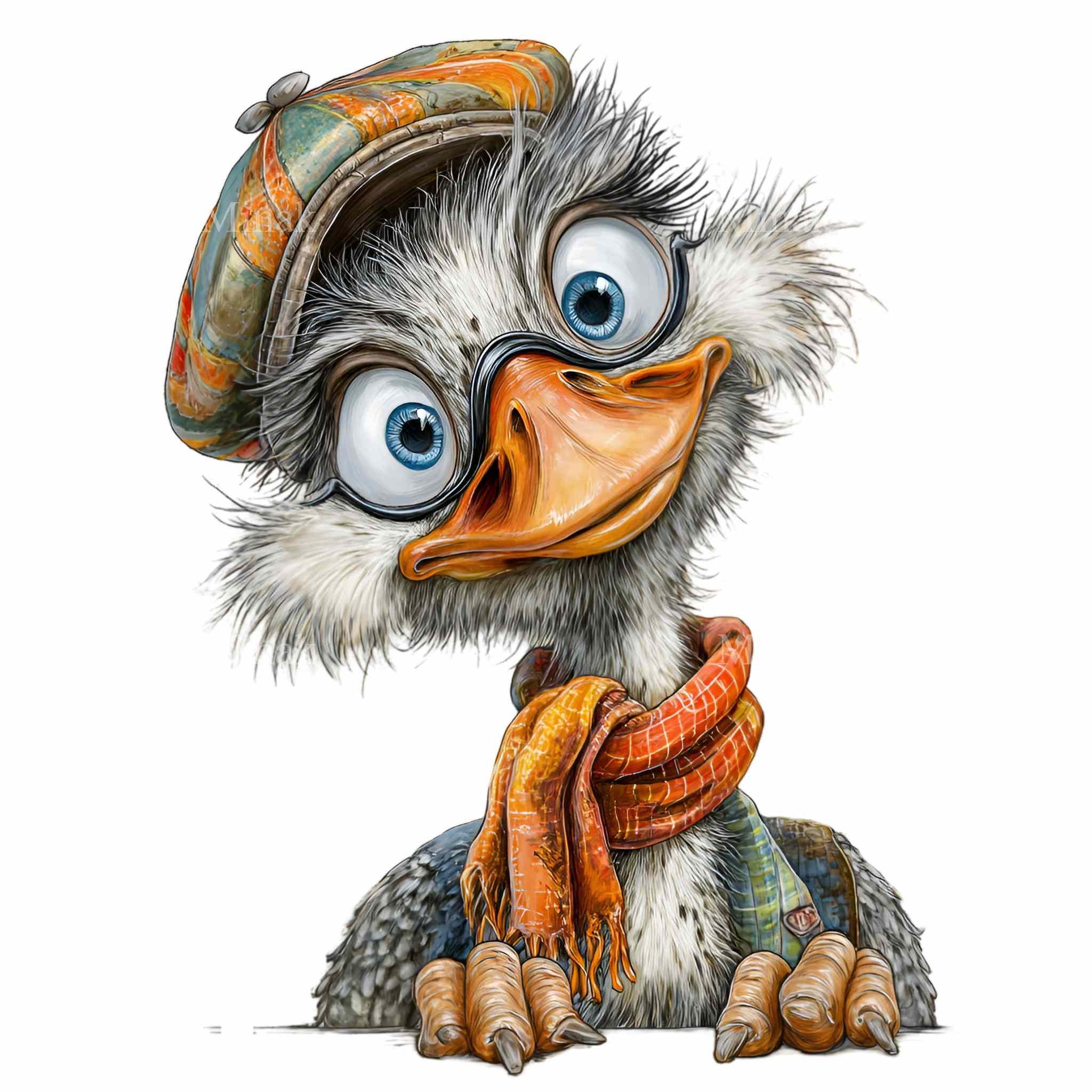 12 PNG Funny Cartoon Ostrich – Fall Bird PNG – Silly Animal With ...