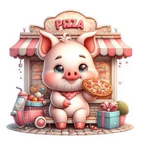 12 PNG Pizza Pig Clipart – Pig With Pizza PNG – Cute Cartoon Pig at ...