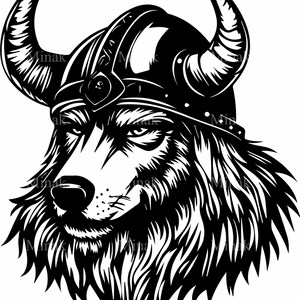 5 Fierce Viking Wolf SVG Cut File - Norse Wolf With Helmet Design for ...