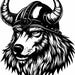 5 Fierce Viking Wolf SVG Cut File - Norse Wolf With Helmet Design for ...