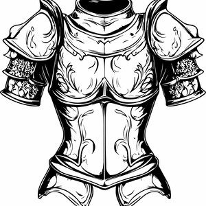 8 SVG Medieval Armor SVG Cut File - Ornate Knight Chest Plate With ...
