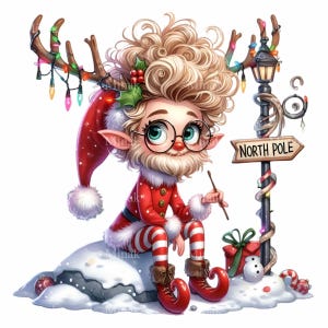 15 North Pole Elf PNG Clipart | Festive Christmas Elf Illustration ...