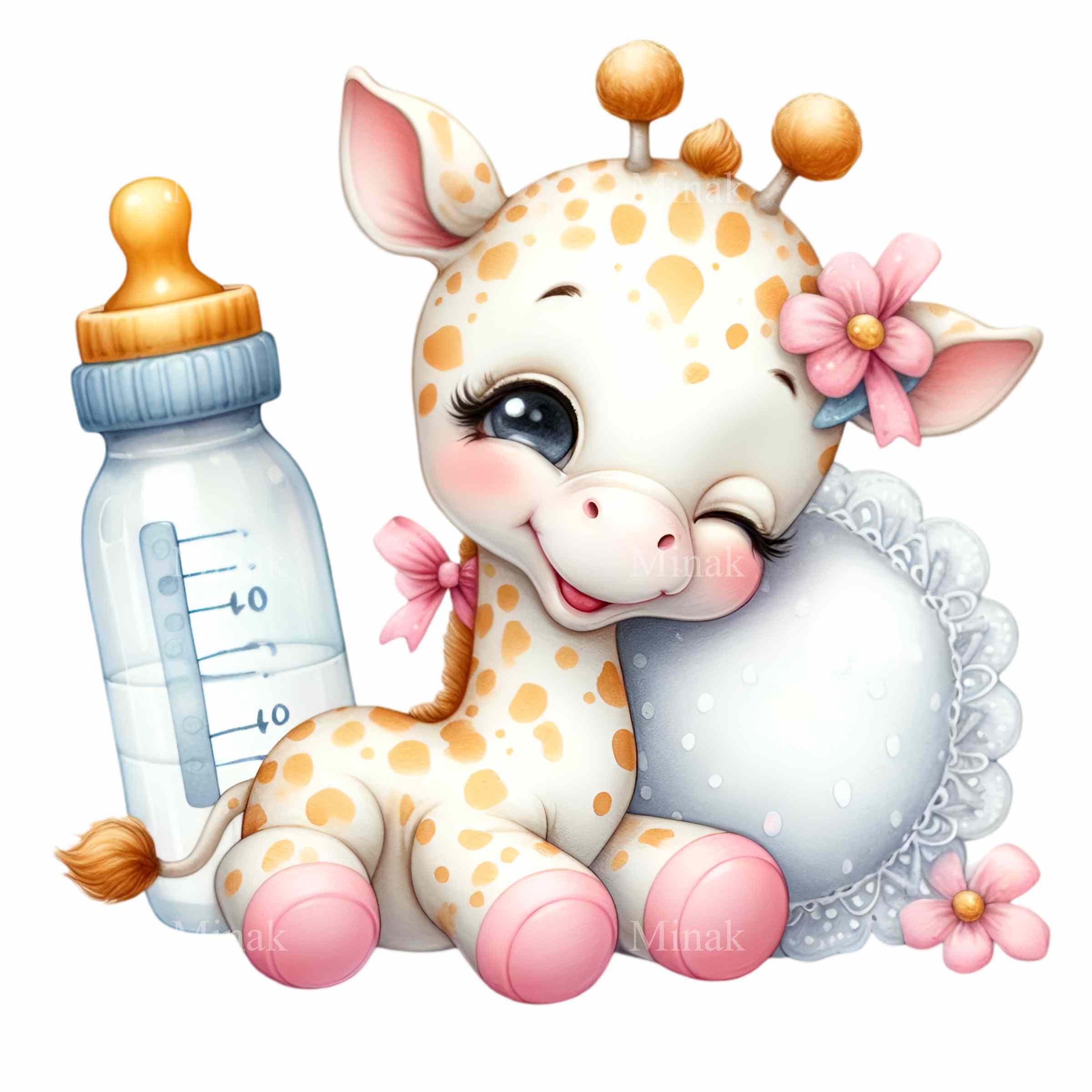 15 PNG Baby Giraffe Clipart – Cute Animal PNG – Nursery Illustration ...