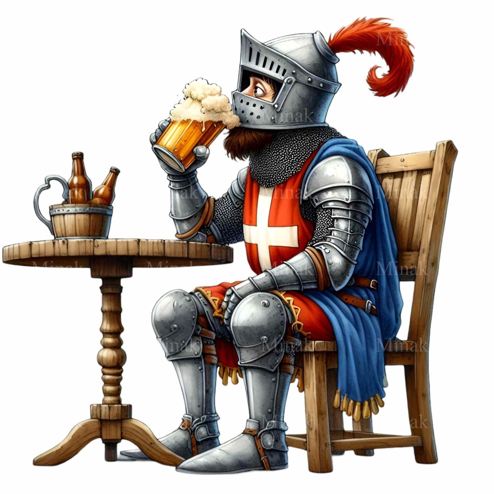 15 PNG Medieval Knight Beer, Fantasy Tavern Clipart, Crusader Design - Etsy