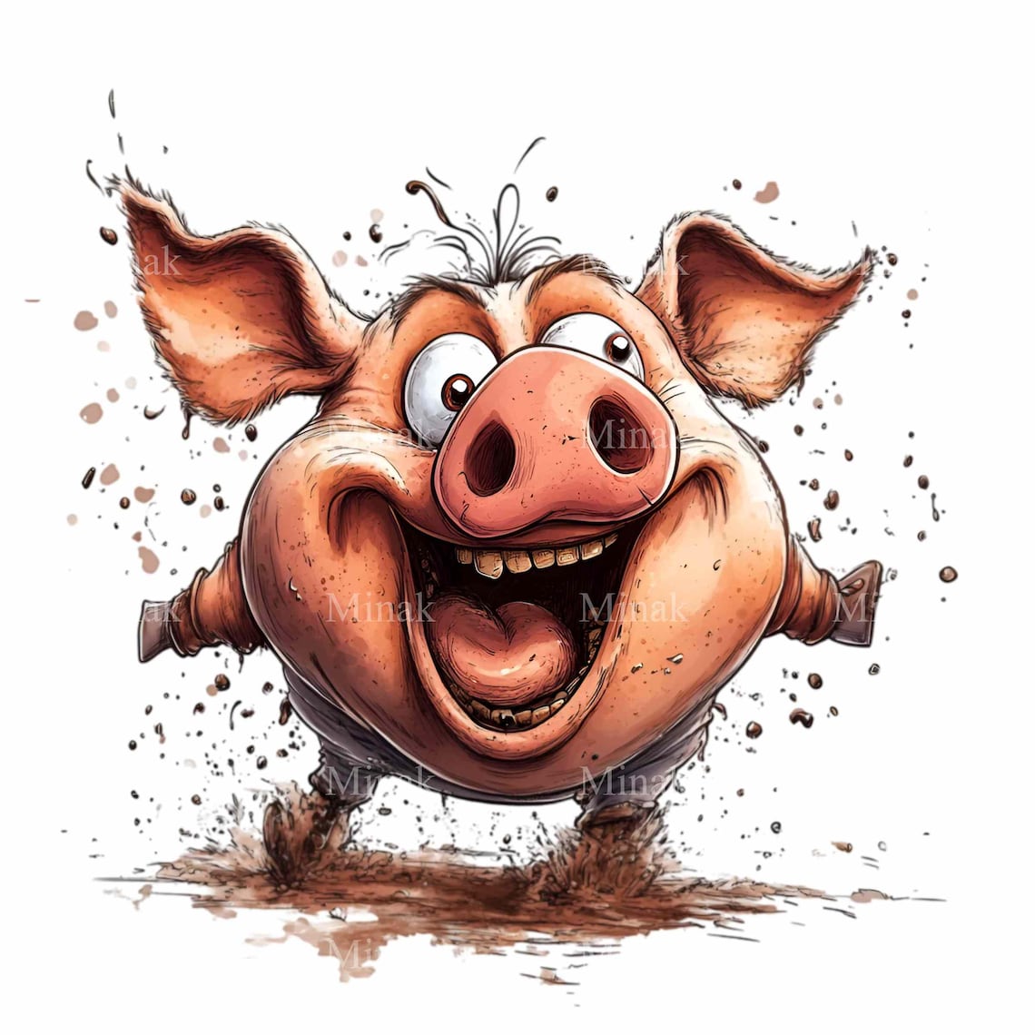 12 Funny Pig PNG Clipart, Transparent Background, Playful Farm Animal ...
