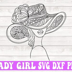 Girl Mandala Svg, With Hat, Mandala Girl Svg, Woman Mandala Svg ...