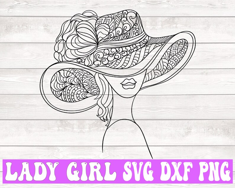 Girl Mandala Svg With Hat Mandala Girl Svg Woman Mandala - Etsy