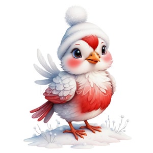 Red Bird Clipart Bundle PNG, 25 Watercolor Winter Cardinal Clip Art ...