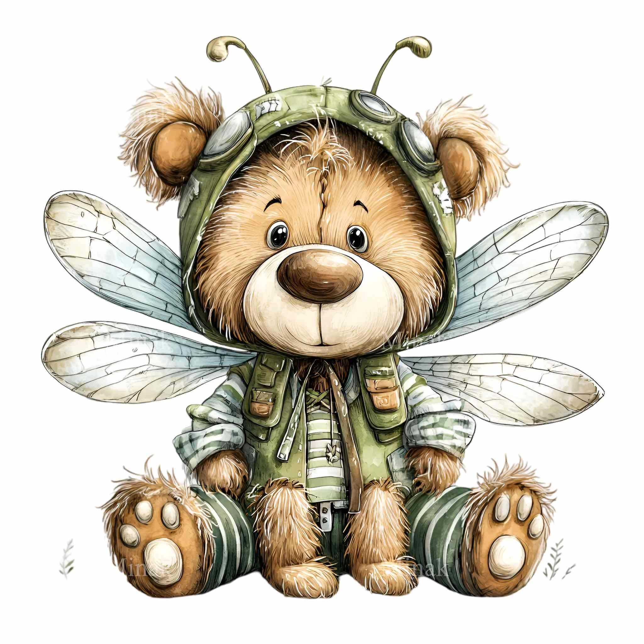 17 PNG Insect Bear Clipart – Cute Bear With Wings PNG – Nature ...