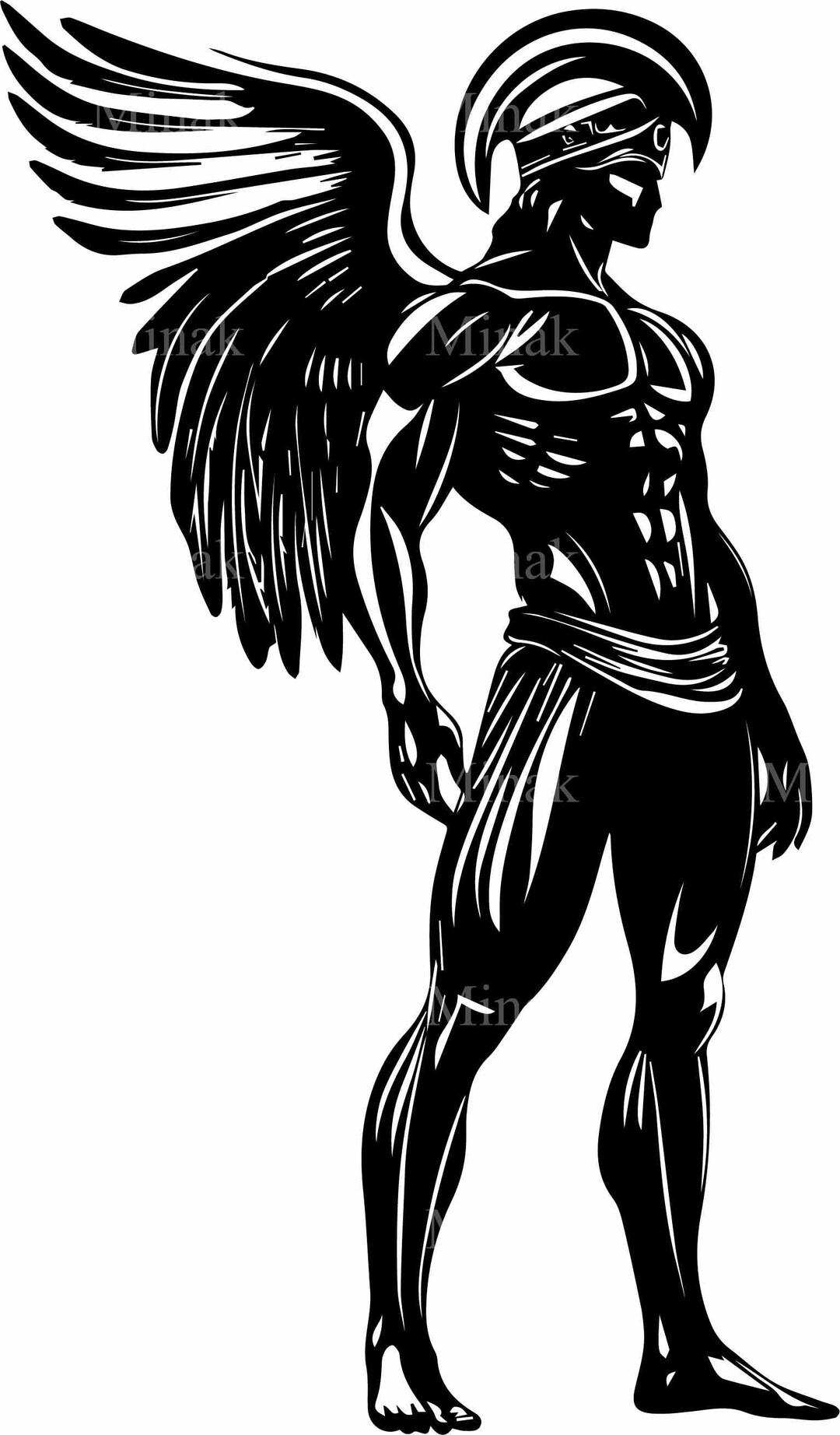 6 SVG Winged Warrior SVG Cut File, Powerful Mythical Fighter Clipart ...