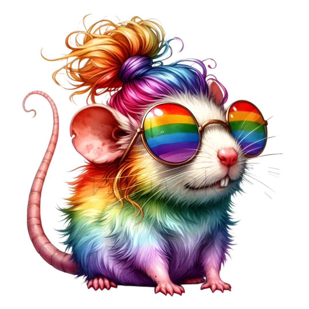 Mouse Clipart, Mouse Png, 10 Messy Bun Clipart, Rainbow Clipart, Funny ...