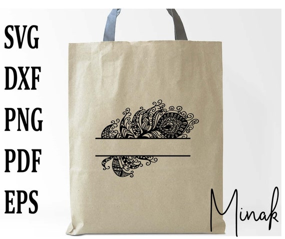 Peacock Feather Monogram Svg Files for Cricut Mandala Split - Etsy