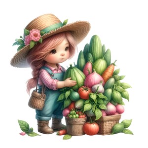Garden Gnome PNG, Vegetables Clipart, 10 PNG Gardener Clip Art ...