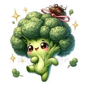 Broccoli Character PNG 12 Cute Cartoon Vegetable Clipart Whimsical Food ...