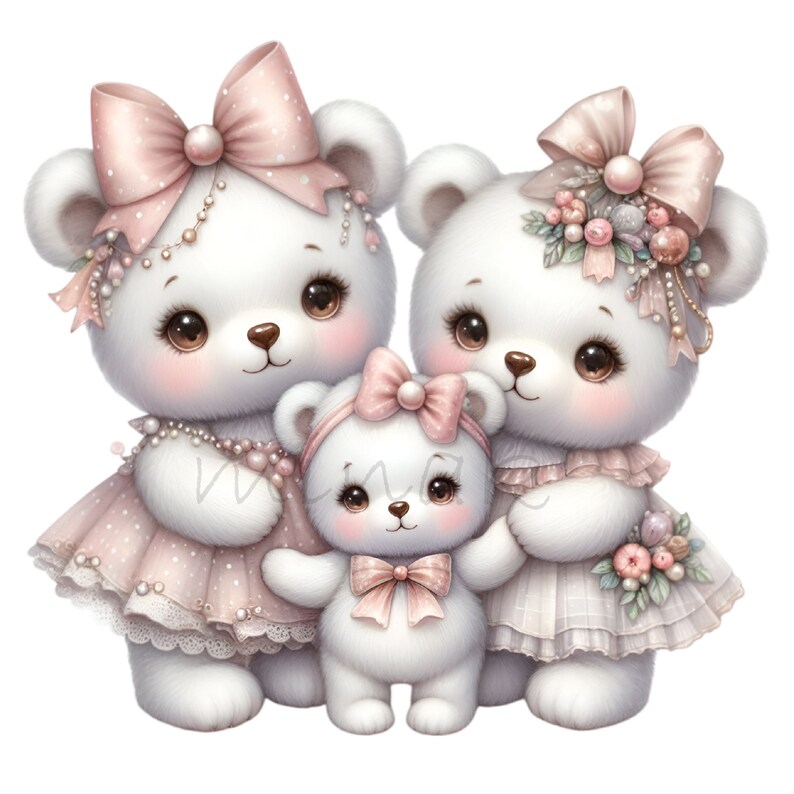 10 PNG Baby Bear Family Clipart – Elegant Nursery Animal Illustration ...