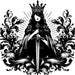 6 SVG Queen With Sword SVG, Warrior Woman Silhouette, Royal Lady Crown ...