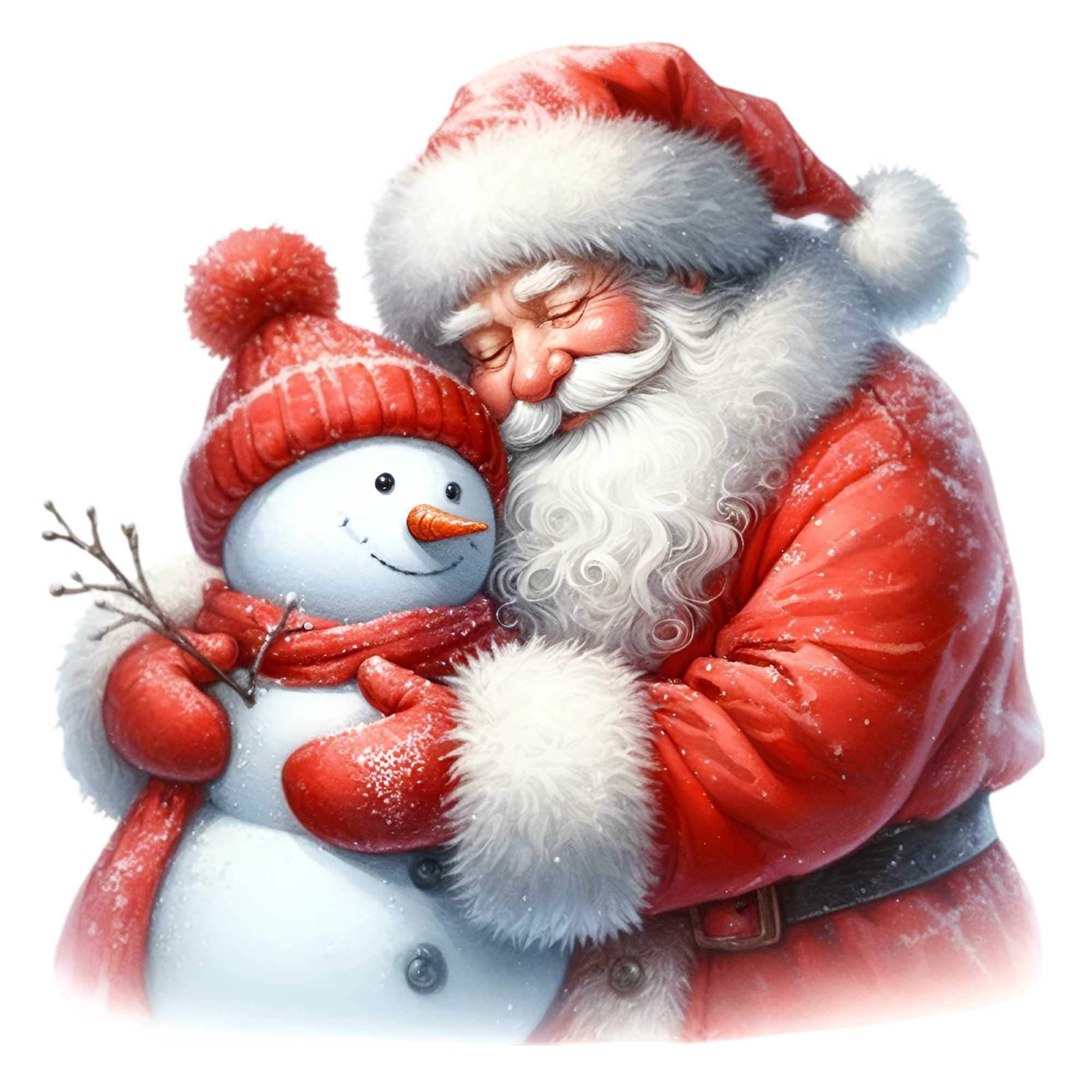15 PNG Santa and Snowman Clipart – Christmas PNG – Holiday Character ...