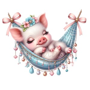 Pig Clipart PNG, 12 Watercolor Cute Piglet Farm Animal Clip Art ...