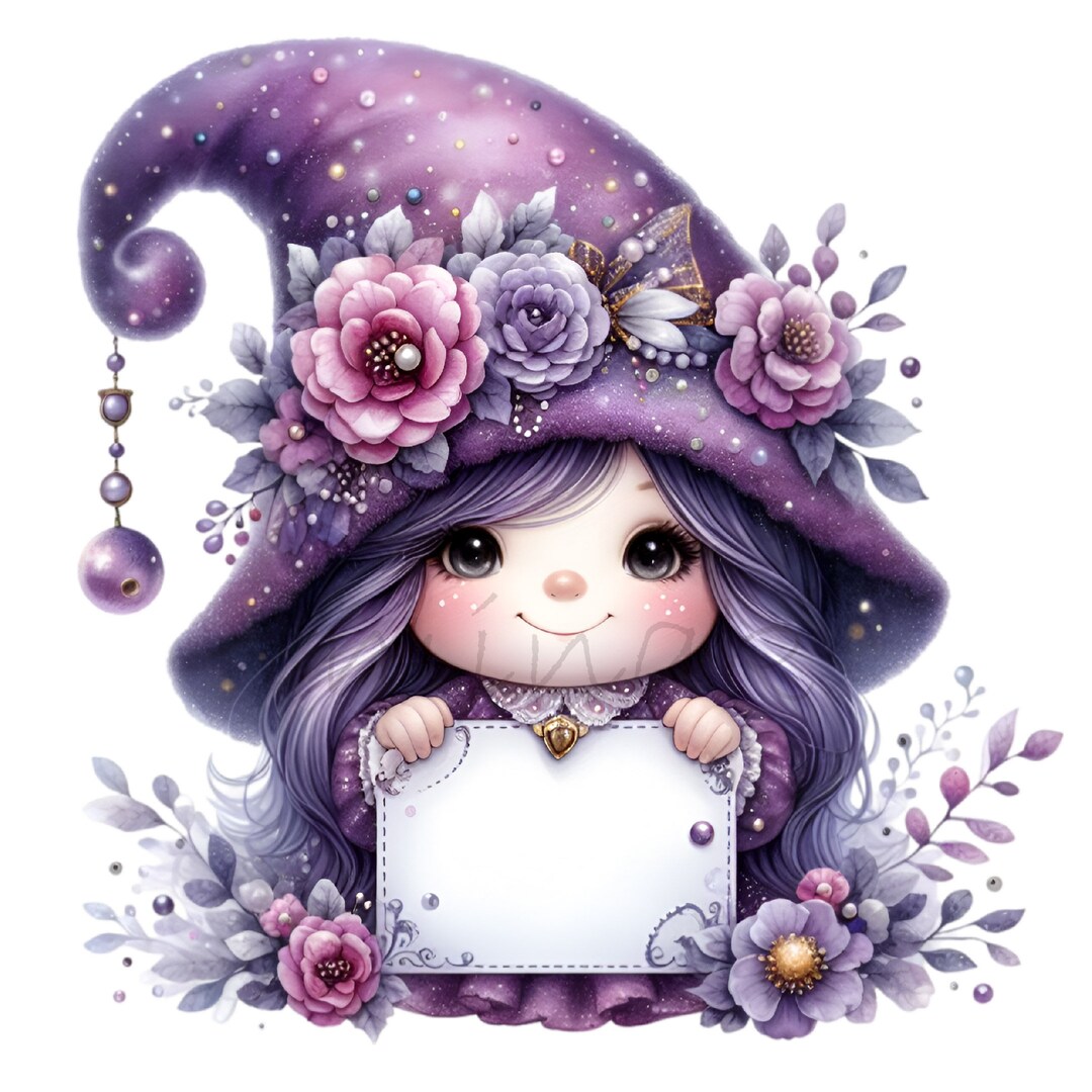 Purple Gnome Clipart, 10 PNG Gnome Label Clipart, Gnome Png ...