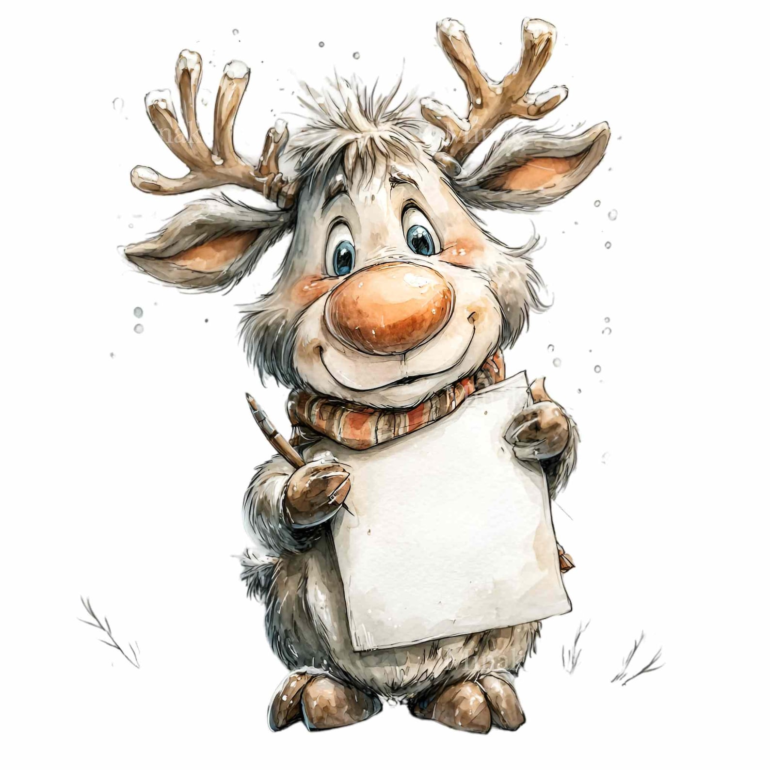 15 PNG Custom Letter Reindeer Clipart – Funny Christmas Deer PNG ...