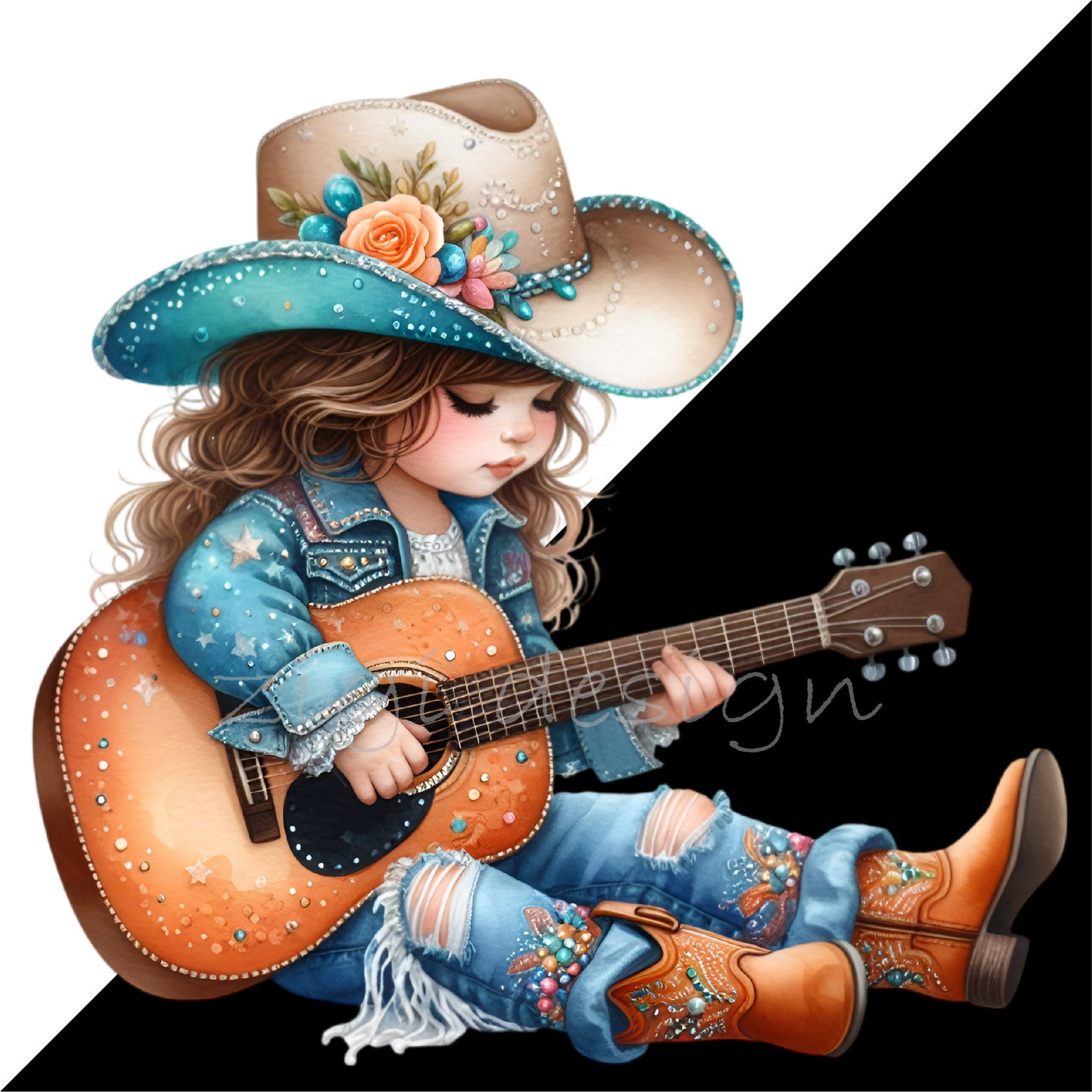 15 PNG Country Girl PNG – Western Clipart With Guitar, Cowgirl Hat ...