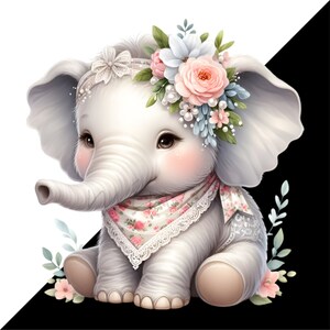 15 PNG Elephant Clipart PNG – Baby Girl Elephant With Glasses and ...