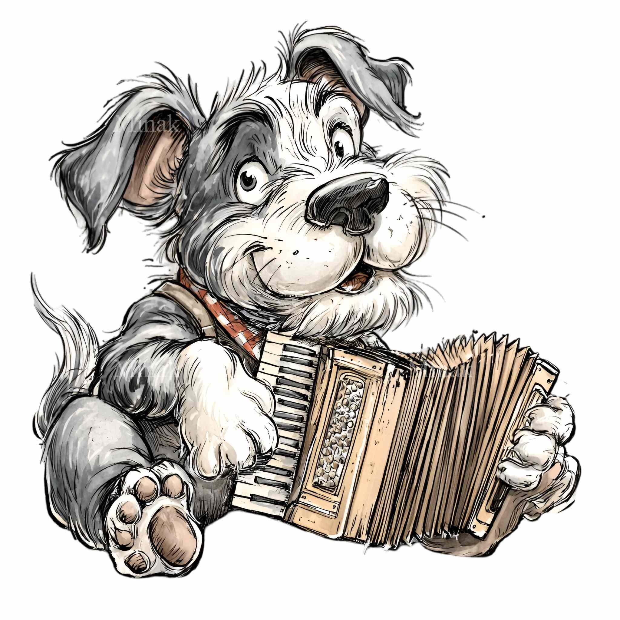 15 PNG Accordion Dog Musician Pet Instrument Clipart - Etsy