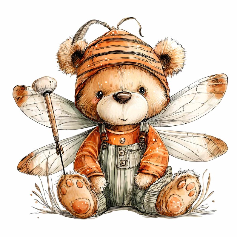 17 PNG Insect Bear Clipart – Cute Bear With Wings PNG – Nature ...