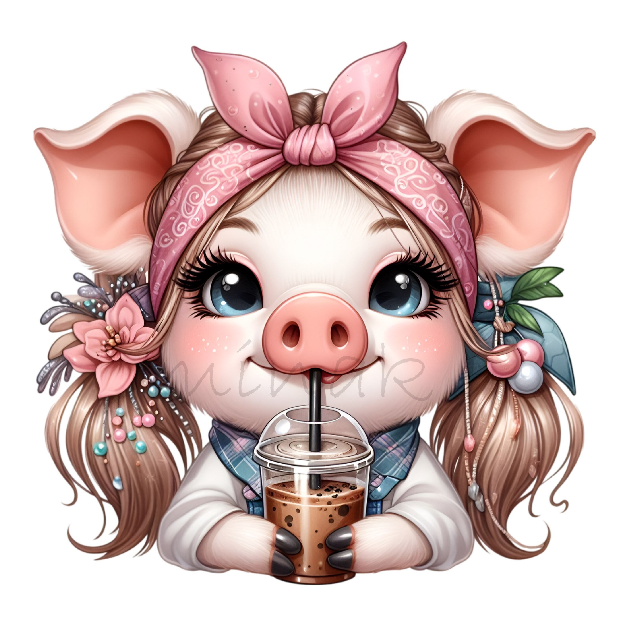 Pig Clipart PNG, Coffee Clip Art, 10 Watercolor Cute Piglet Farm Animal ...