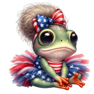 Patriotic Frog Clip Art 12 PNG USA Flag - Etsy