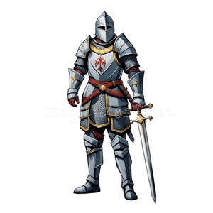 Medieval Knight Clipart PNG - 28 Detailed Knight in Armor With Sword ...