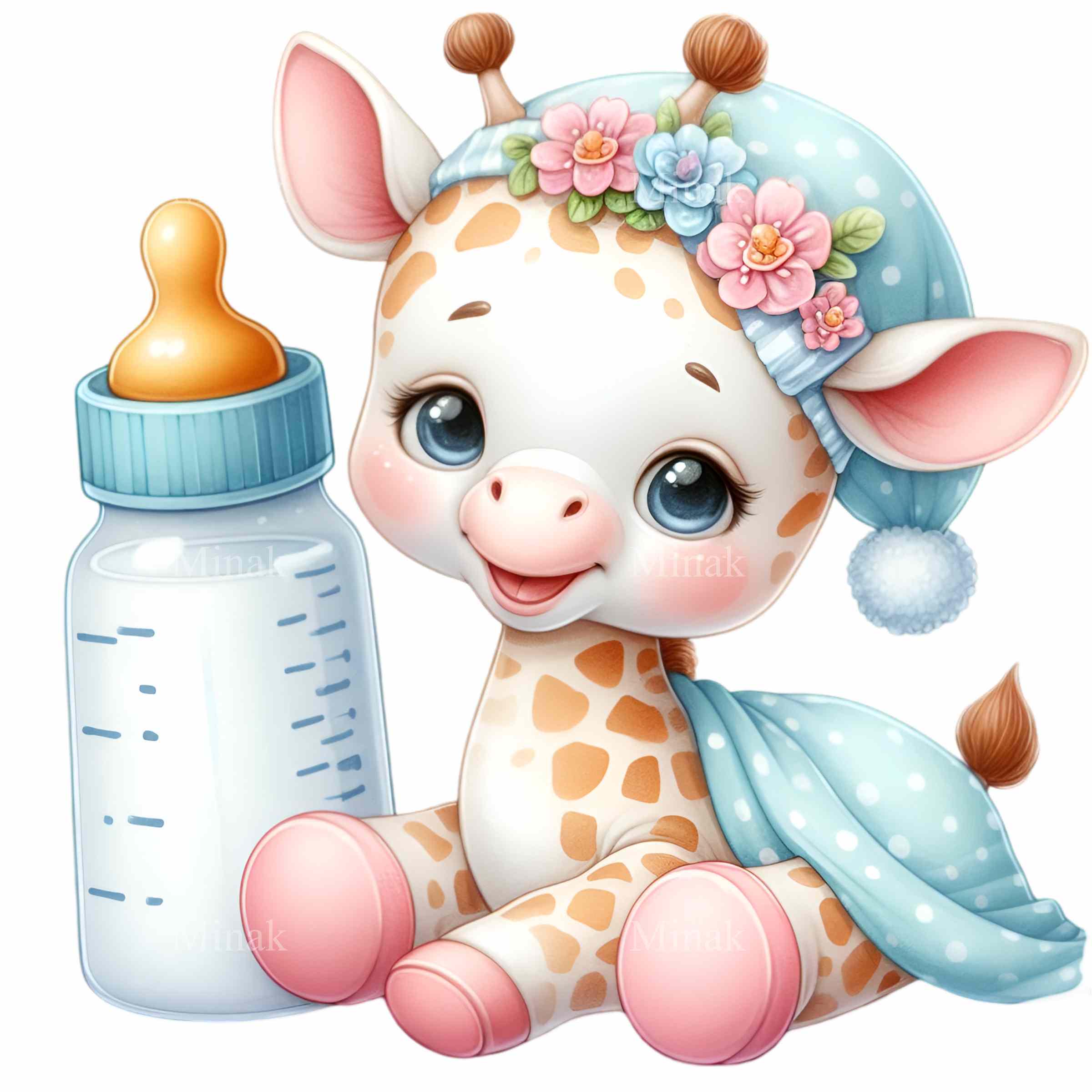 15 PNG Baby Giraffe Clipart – Cute Animal PNG – Nursery Illustration ...
