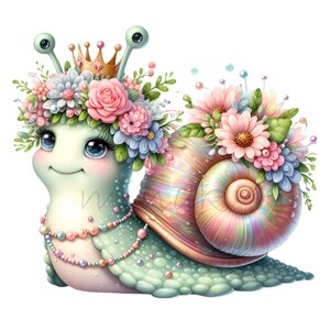 Snail Clipart, Floral, Garden Clip Art PNG, 10 Cute Snail Nursery ...