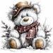 15 PNG Winter Bear Clipart - PNG Holiday Animal Illustration - Digital ...