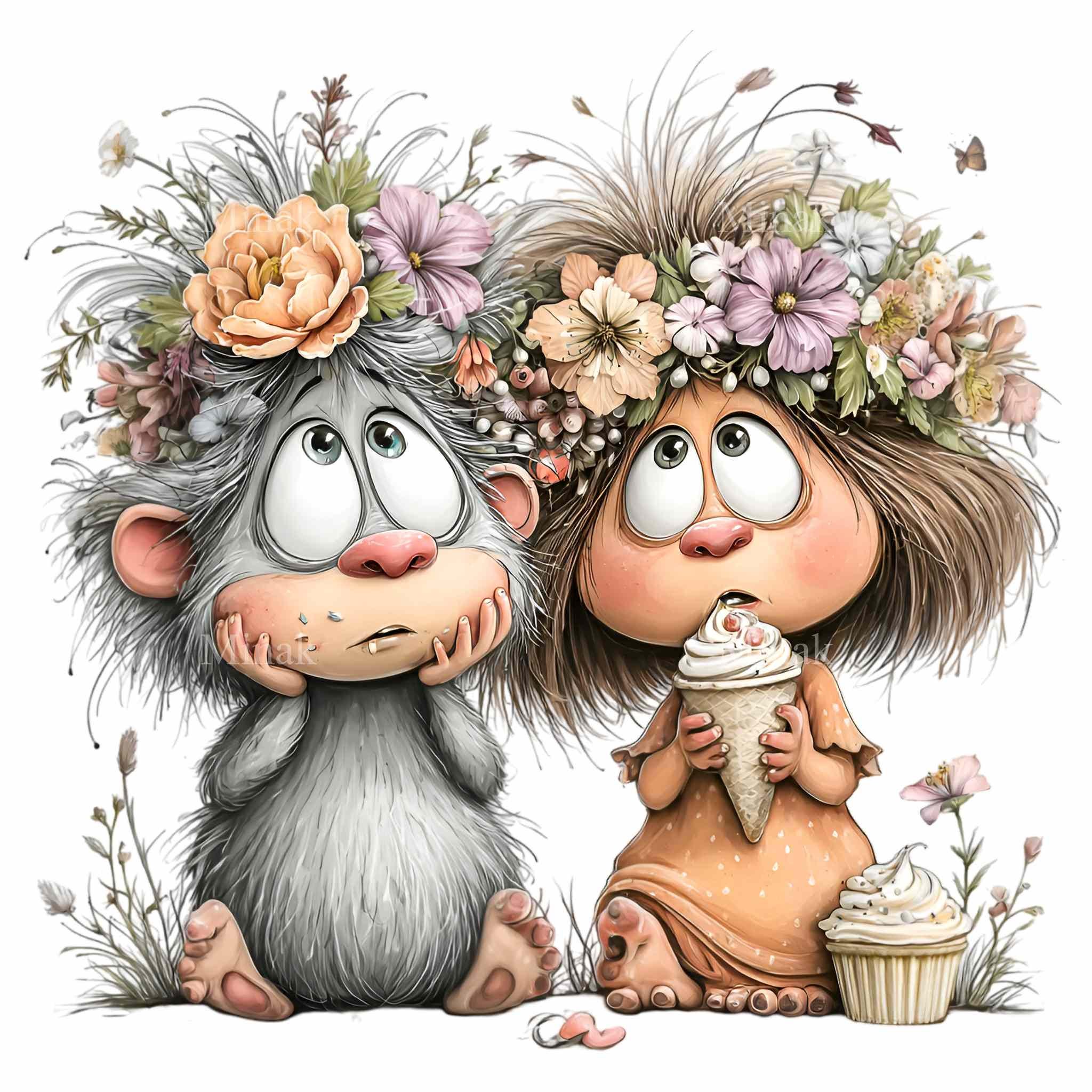 15 PNG Ice Cream Monsters – Cute Monster PNG Clipart – Digital Download ...