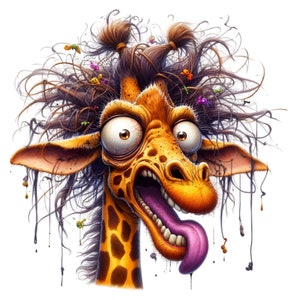 15 PNG Nerdy Giraffe Clipart, Glasses Safari, Rainbow Hair Art, Student ...