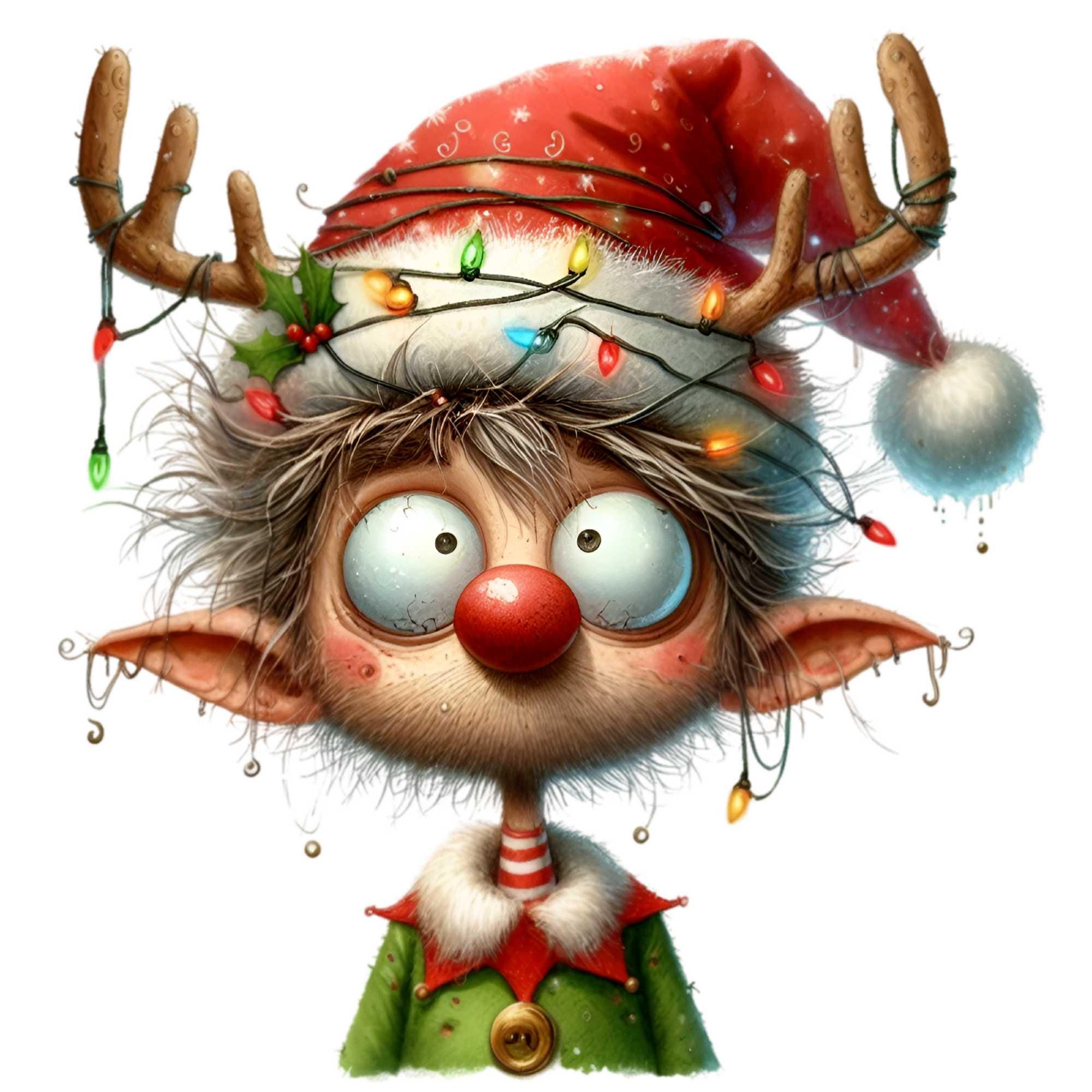 Quirky Christmas Elf Clipart PNG - 15 Hilarious Cartoon Elf With ...