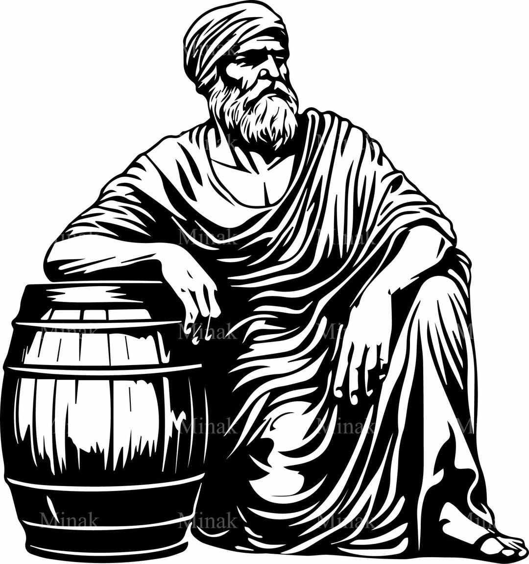 6 SVG Philosopher With Barrel SVG Cut File – Ancient Greek Man ...