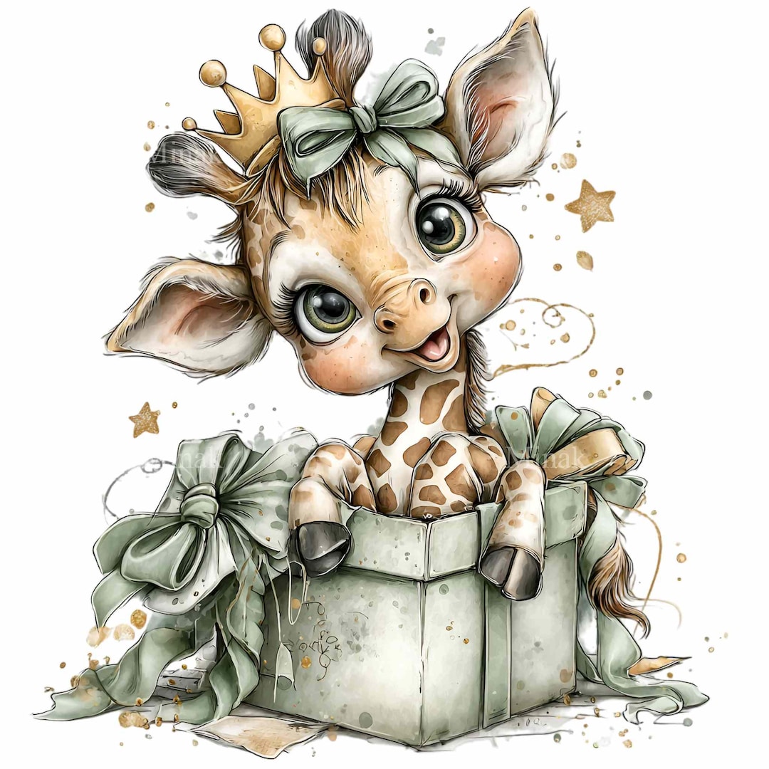 15 PNG Baby Giraffe Clipart – Cute Safari Animal PNG Illustration ...