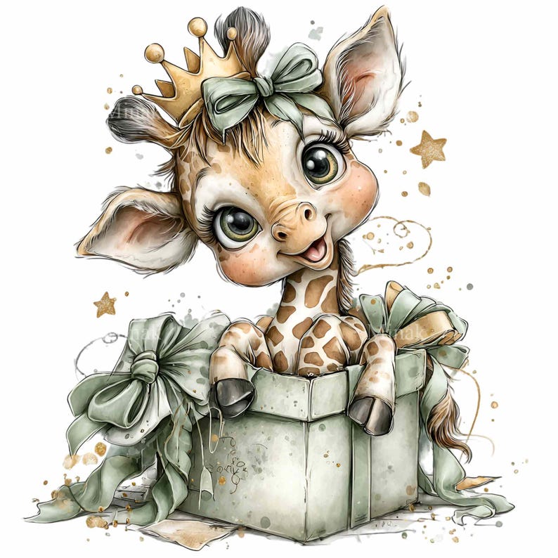 15 PNG Baby Giraffe Clipart – Cute Safari Animal PNG Illustration ...