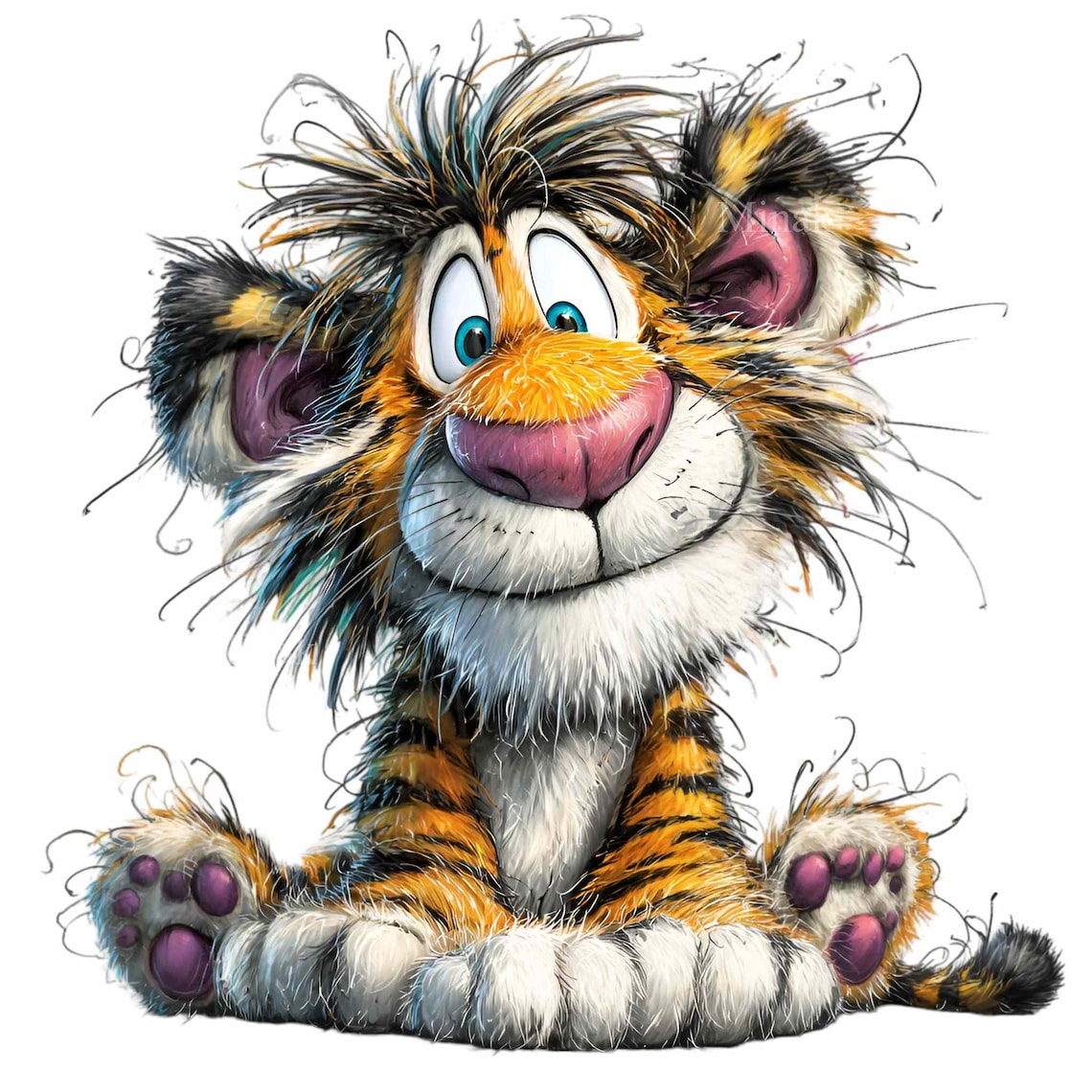 15 PNG Tiger Clipart – Cute Tiger PNG – Cartoon Jungle Animal Art for ...