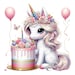 Unicorn Clipart, Birthday Cake Clipart, 20 PNG, Watercolor Pastel ...