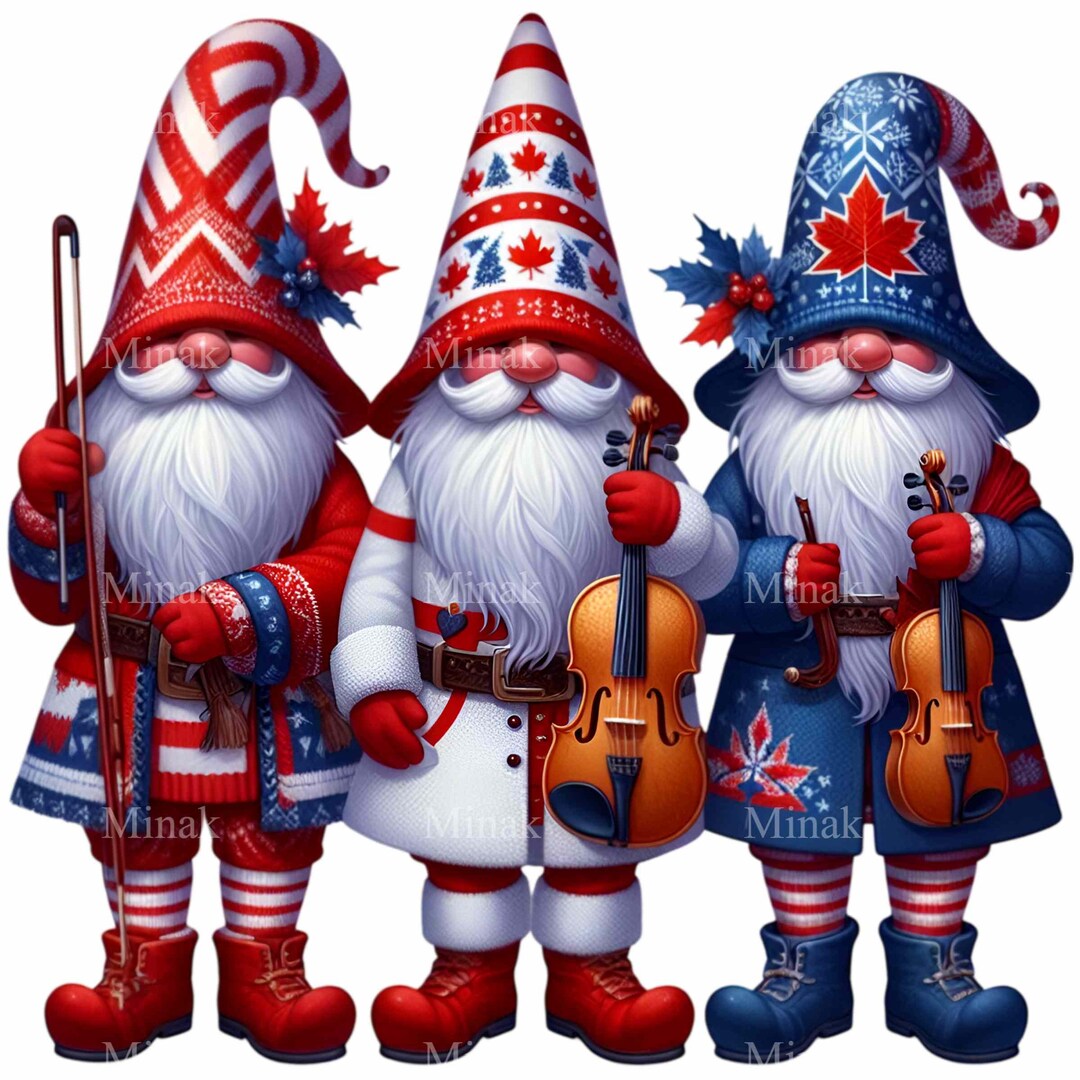 10 PNG Maple Leaf Gnome Clipart – Violin Holiday PNG – Cute Canadian ...