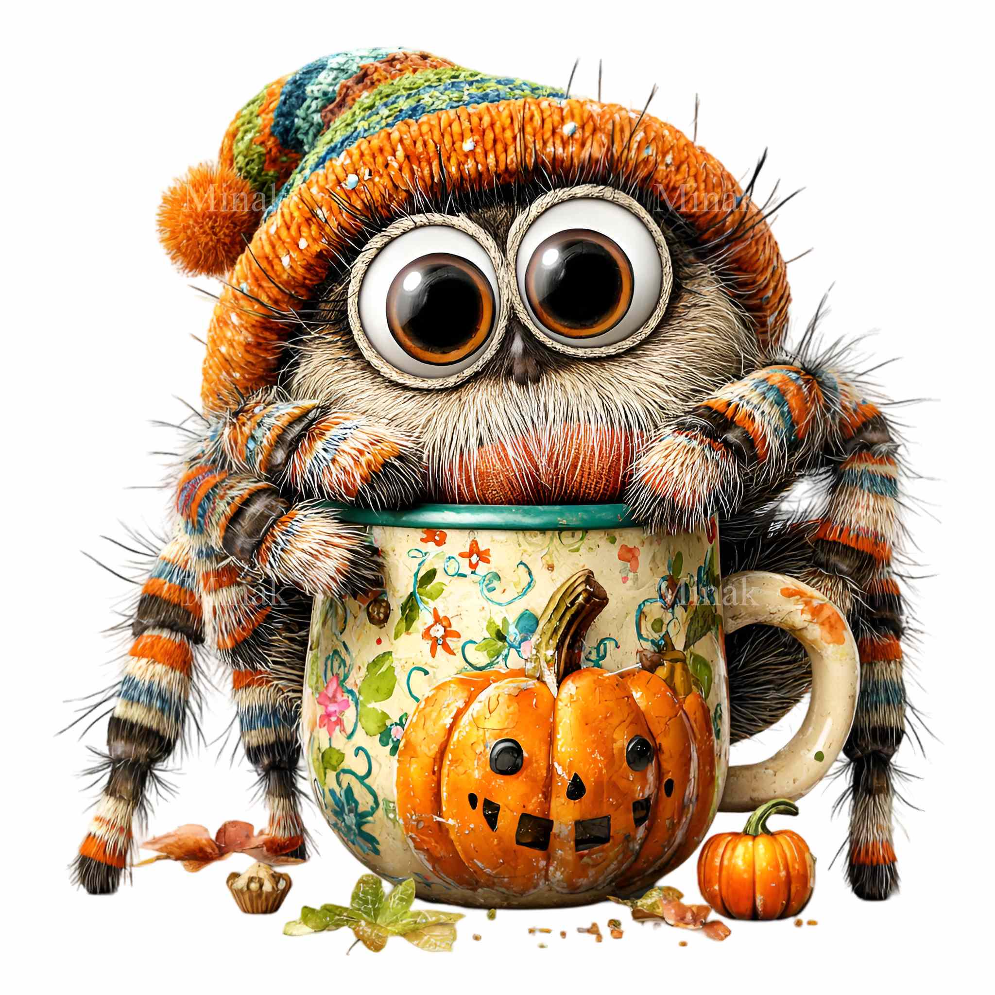 15 PNG Funny Spider Clipart – Autumn Bug in Colorful Mug PNG – Fall ...