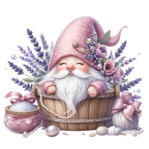 Spa Clipart, Gnome Clip Art, 14 PNG Pampering Bath Party Watercolor ...