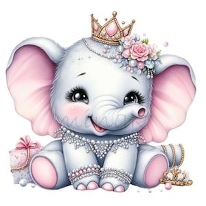 Elephant Girl Clipart, 15 Watercolor Elephant Clipart, Elephant Png ...